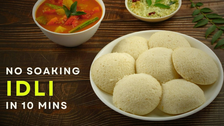 10 Mins Idli Recipe | No Soaking | Instant Soft & Fluffy Idli | No Fer ...