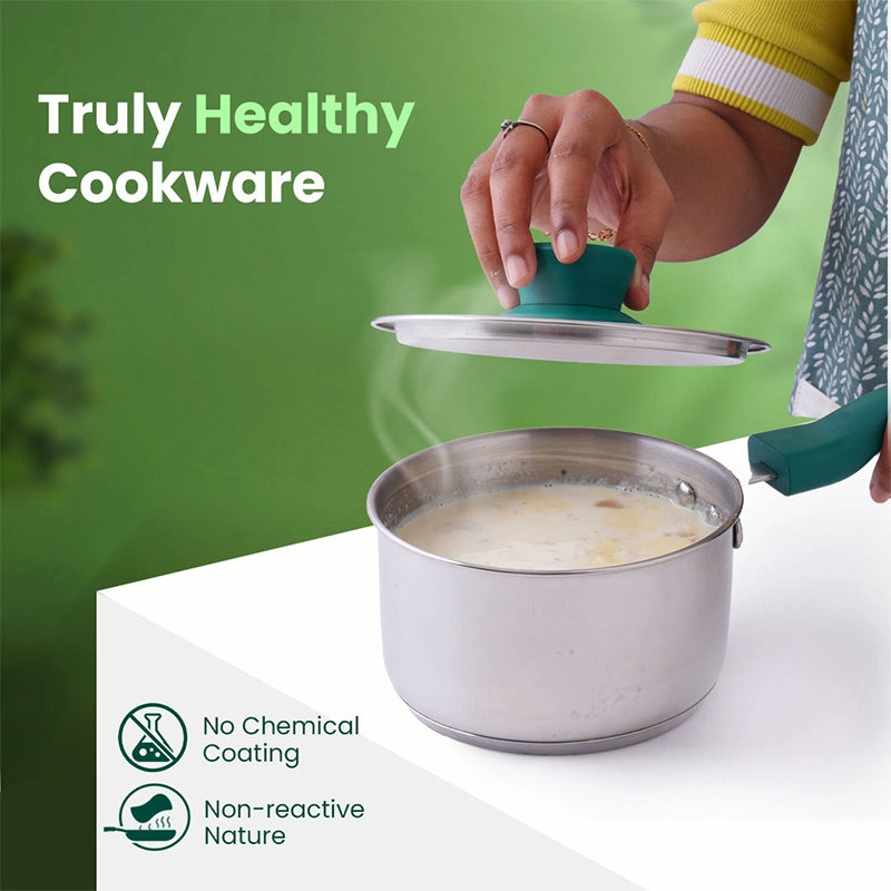Buy Stainless Saucepan/Milk/Tea Pan with Lid Online at Best Prices in ...