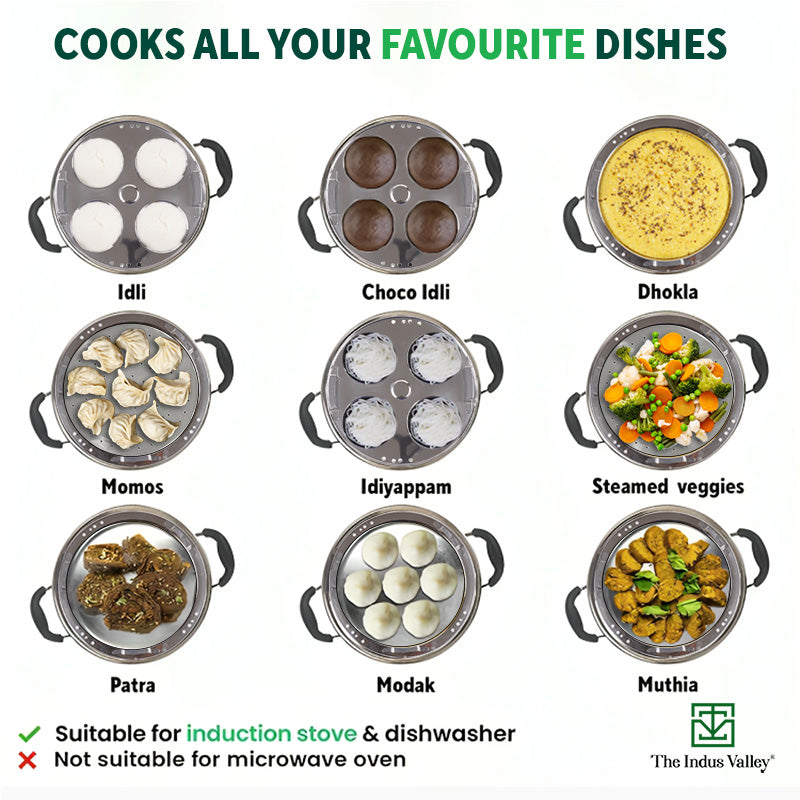 Buy Stainless Steel Idli Cooker/Multi Pot/vegetable steamer Set Online ...