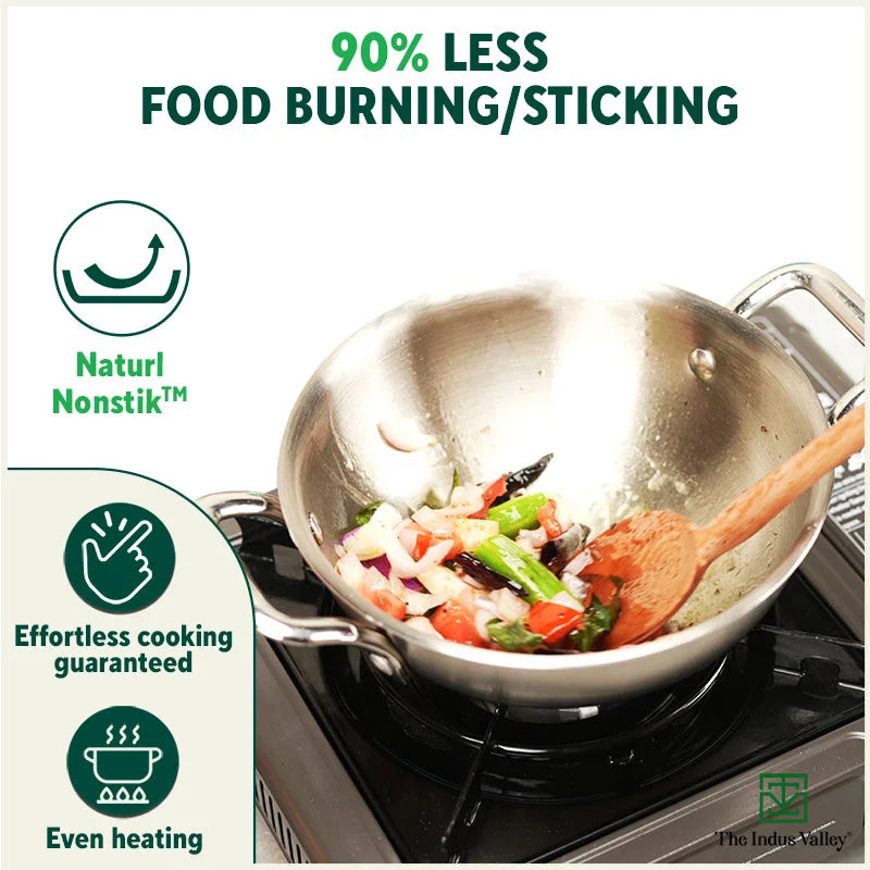 Buy Best Triply Stainless Steel kadai / kadhai with Glass lid Online ...