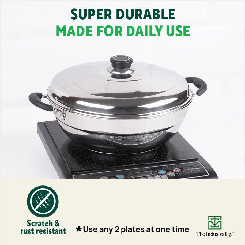 Buy Stainless Steel Idli Cooker/Multi Pot/vegetable steamer Set Online ...