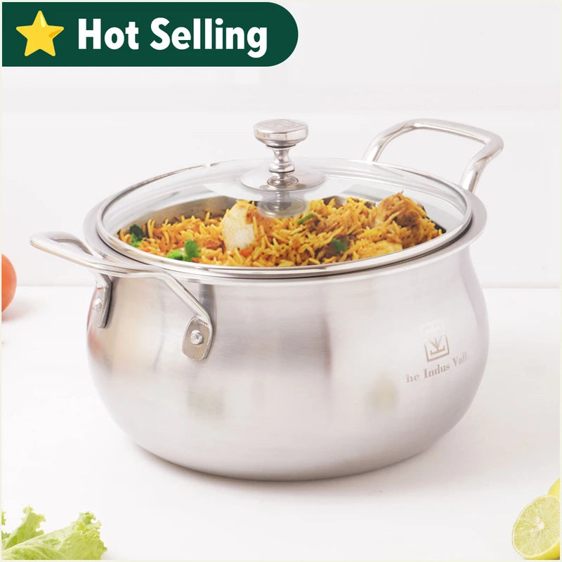 Buy Best Triply Stainless Steel Casserole/Biryani Pot/Stockpot Online ...
