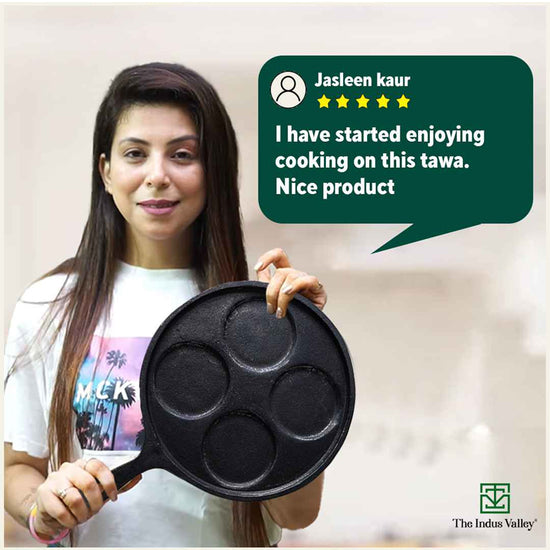 Best Cast Iron Uttapam Tawa/Set Dosa Tawa 4 pit Online at Best price ...