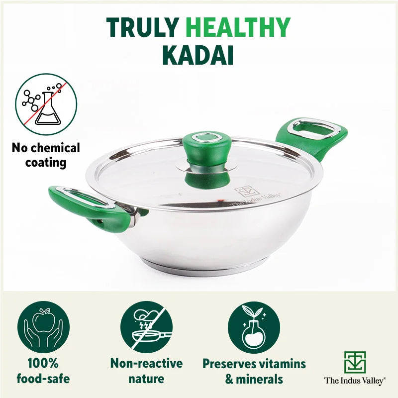 Buy Stainless Steel Kadai with Lid Online at Best Prices in India – The ...