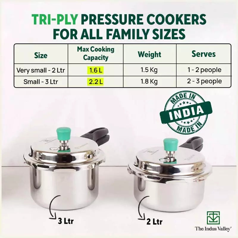 Buy Best Quality Triply Stainless Steel Pressure Cooker Combo Online ...