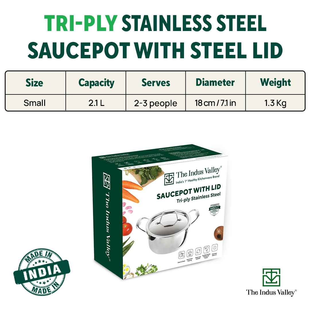 Buy Best Saucepot with Lid Online India @ Best prices – The Indus Valley